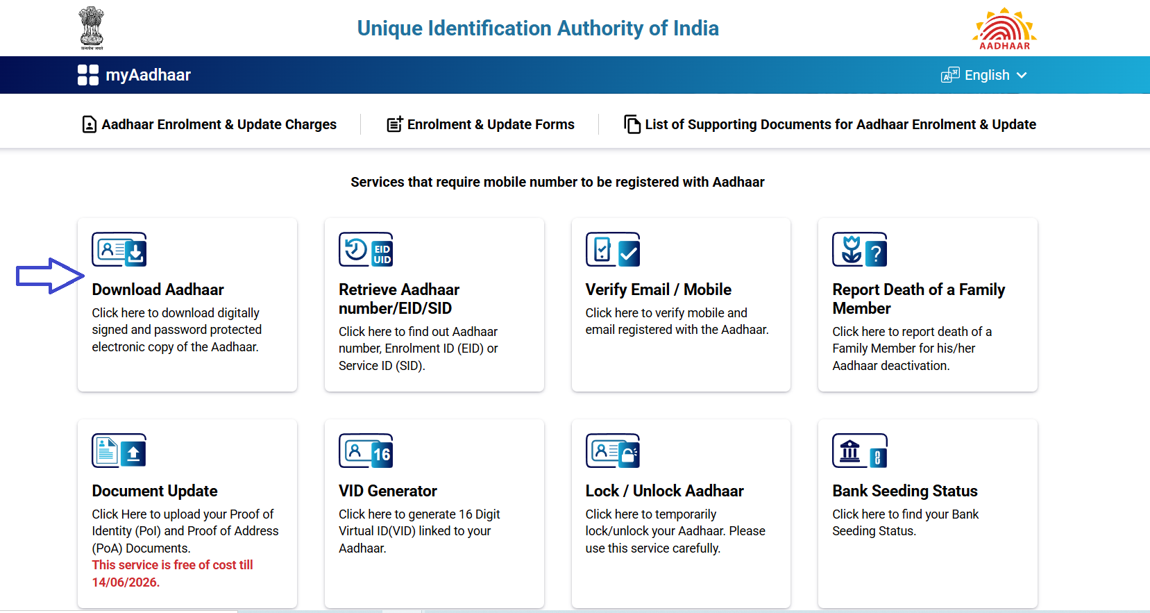 My Aadhaar UIDAI - Download Aadhaar, Update, Check Status 2025